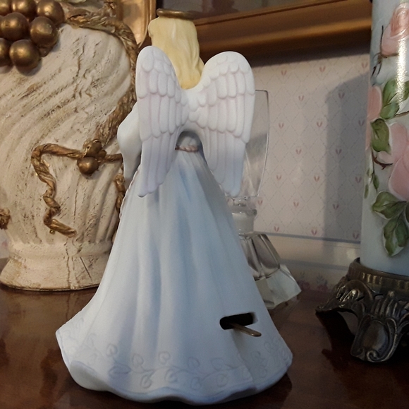 Accents | Vtg Angel With Harp Musical Porcelain Figurine | Poshmark